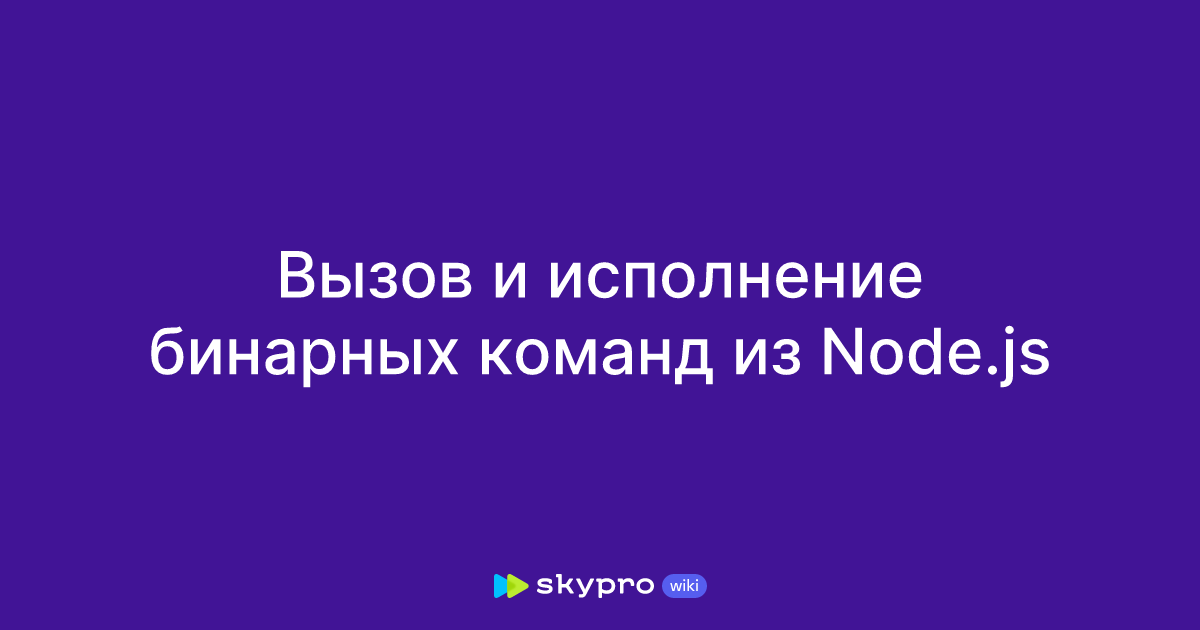 Вызов и исполнение бинарных команд из Node Js