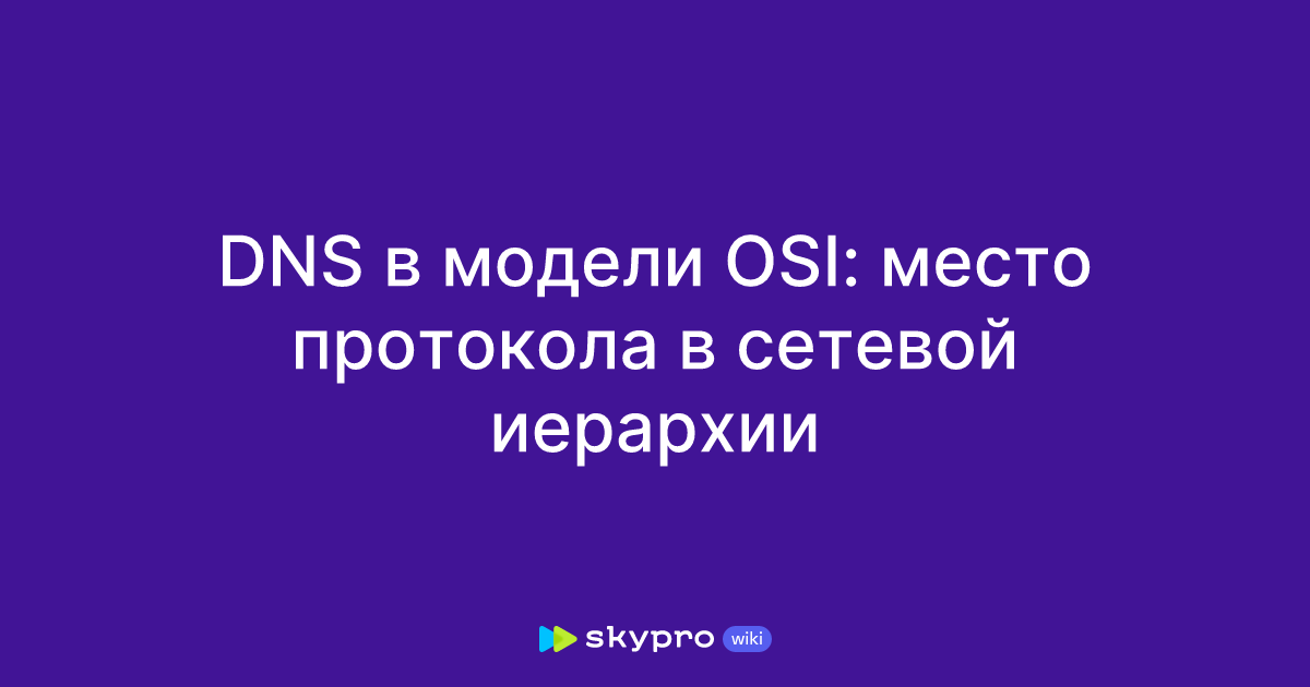 DNS в модели OSI: место протокола в сетевой иерархии